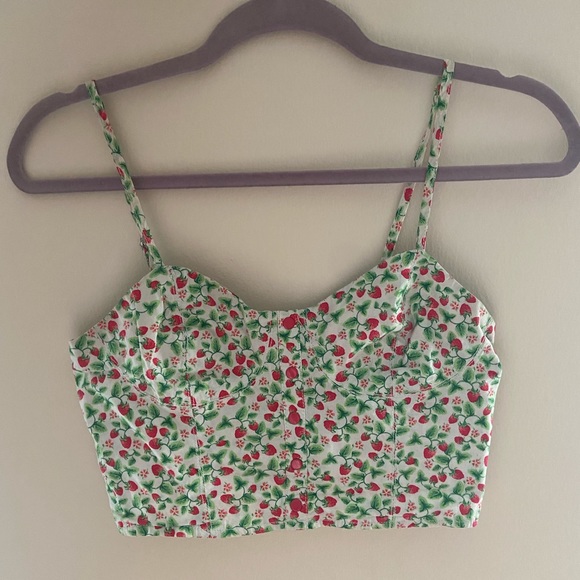 Divided Tops | Strawberry Crop Top | Poshmark